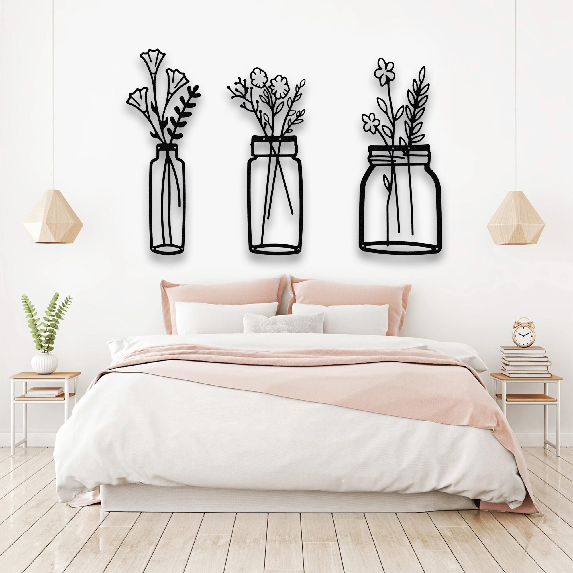 STEEL Spring Flower Wall Decor Set Kitchen Wall Art Boho - Etsy