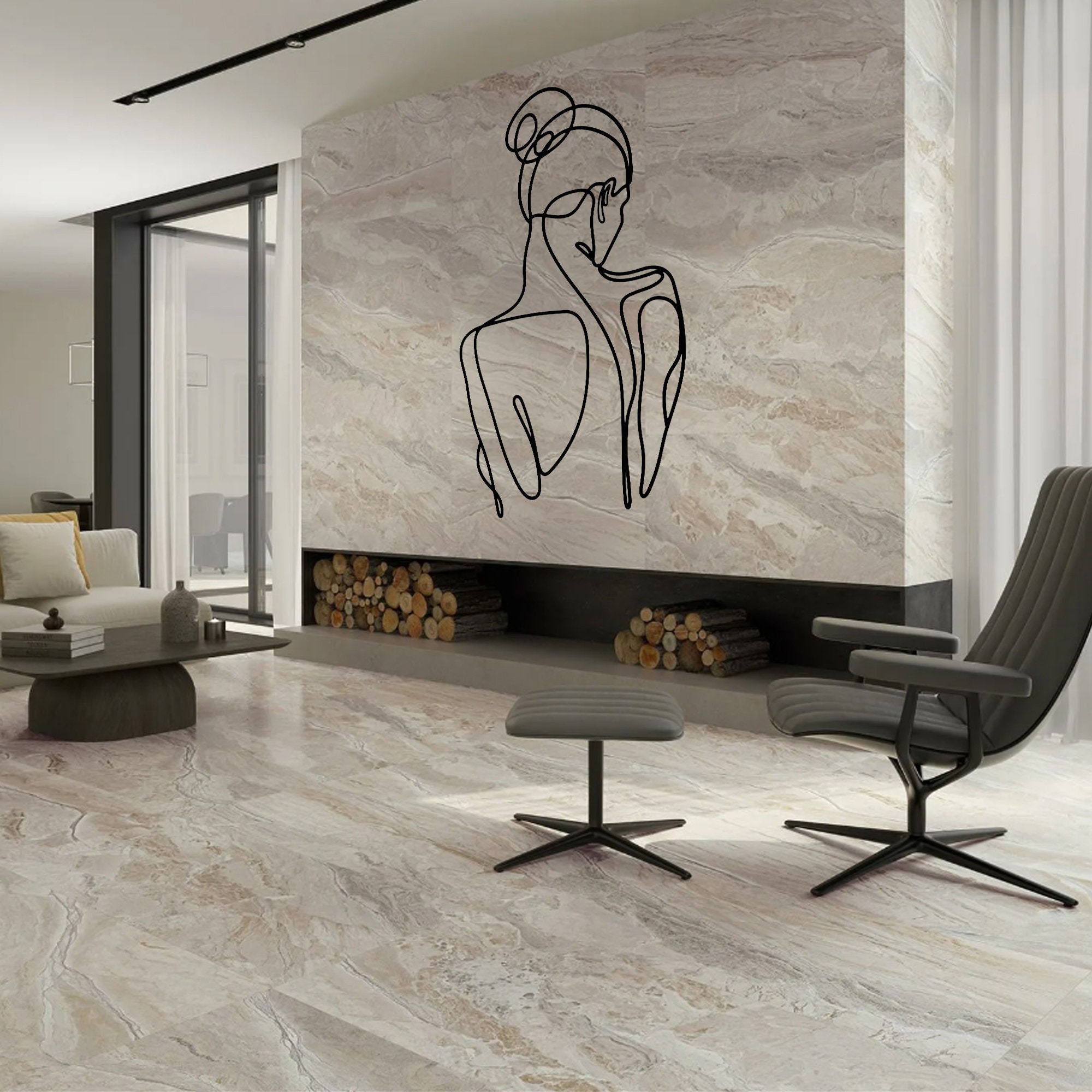 Woman Metal Wall Art Bathroom Wall Decor Metal Line Art - Etsy