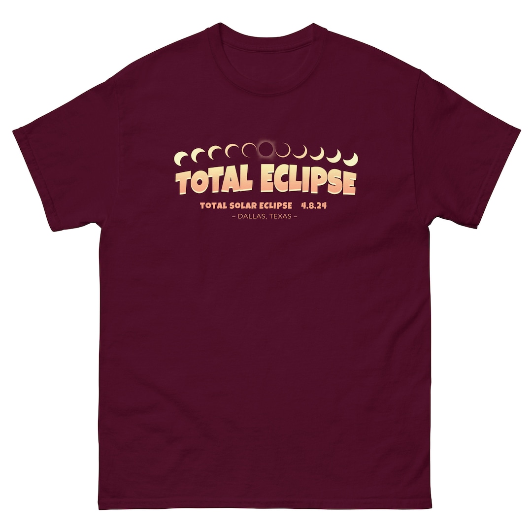 Dallas Eclipse T-shirt - 2024 Total Solar Eclipse in Dallas, Texas. - Etsy