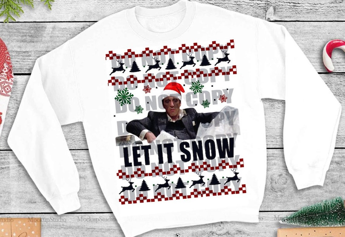 Scarface Ugly Christmas Sweater PNG Shirt Design - Etsy