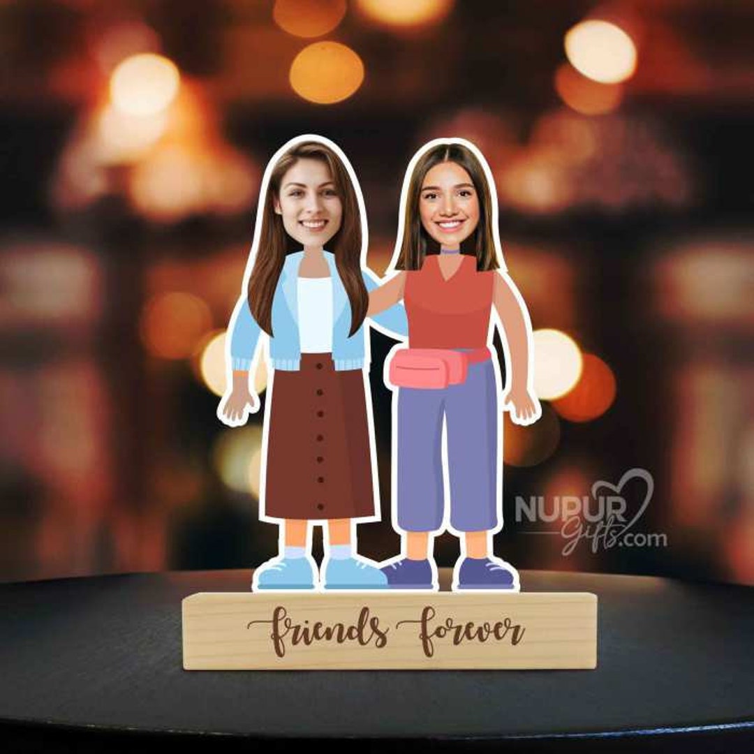 Custom Wooden Friends Caricature Figurine,valentine's Day Gift for Her ...