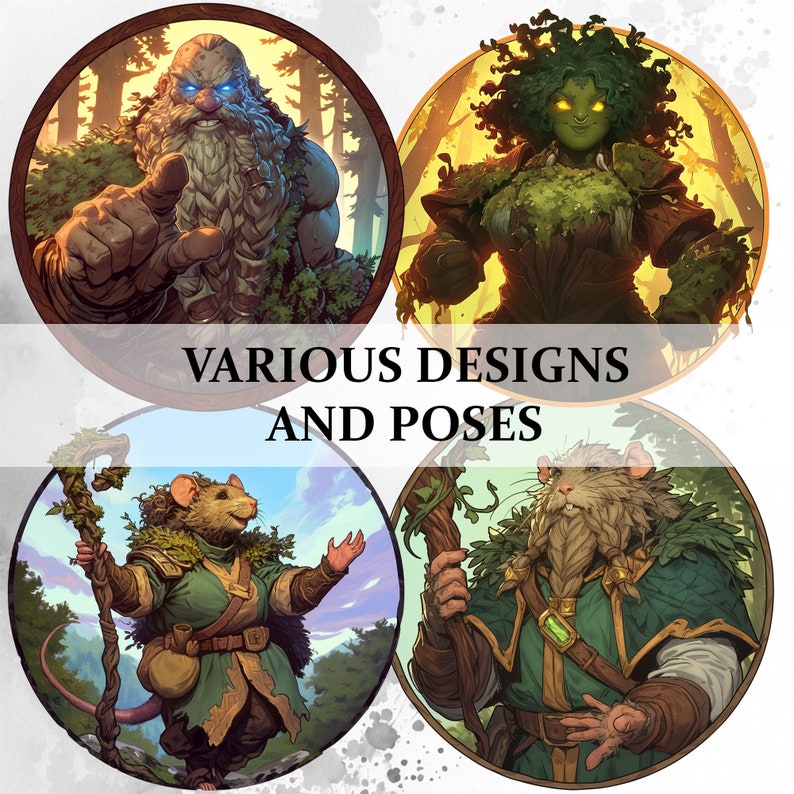 122 Dwarf Druid Character Tokens for Dnd, Printable Male & Female ...