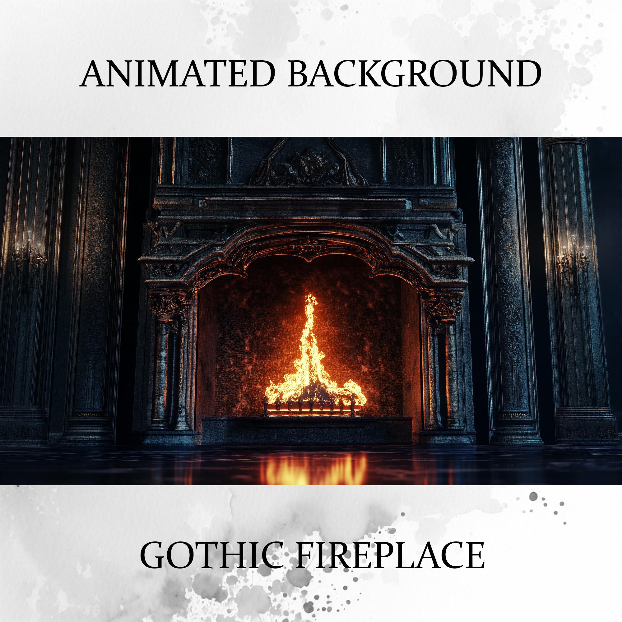 Animated Fireplace Frame Art Background Screensaver Wallpaper | Gothic ...