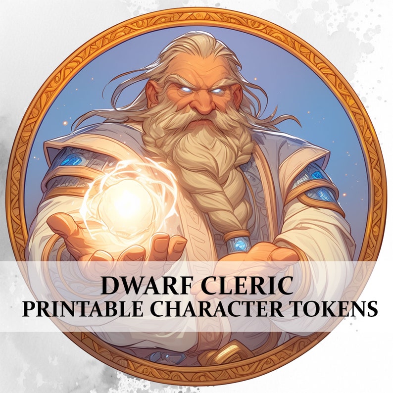 68 Dwarf Cleric Character Tokens for Dnd, Printable Male & Female ...