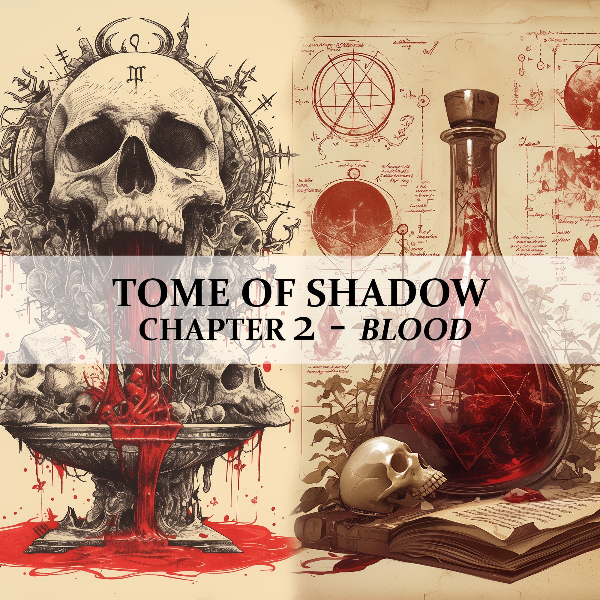 20 Necronomicon Pages, Chapter 2 Blood Tome of Shadow Printable PNG ...