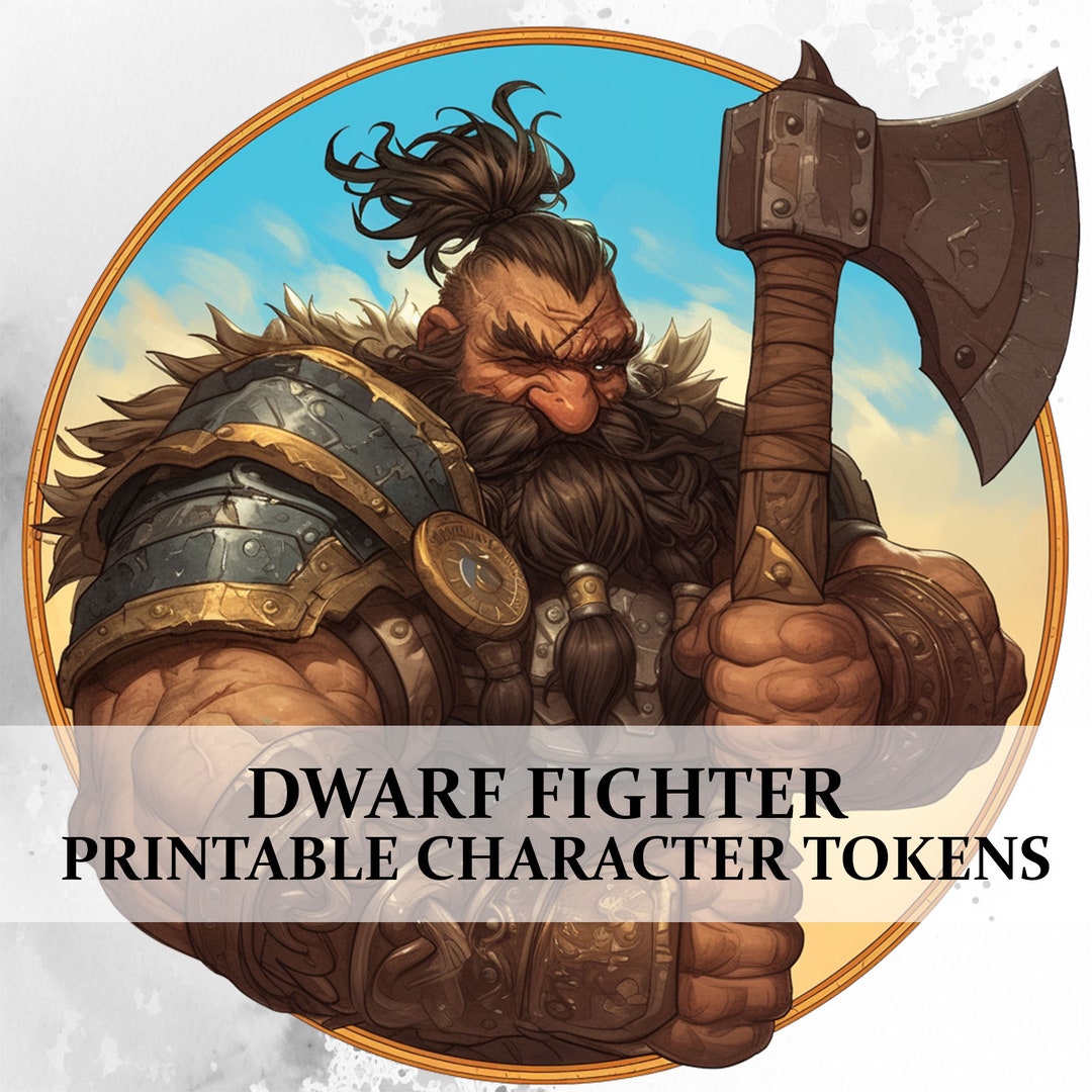 96 Dwarf Fighter Character Tokens for Dnd, Printable Male & Female ...