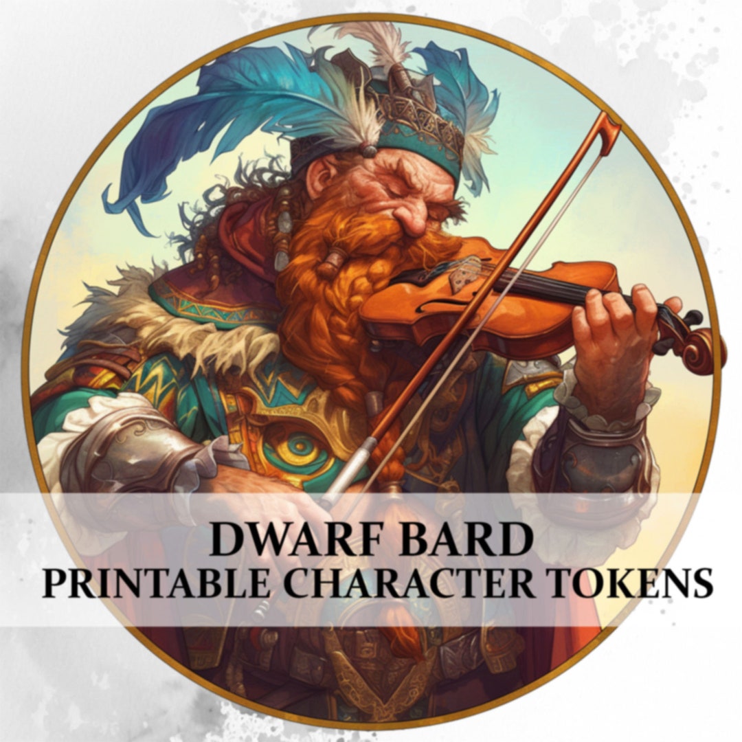 53 Dwarf Bard Character Tokens for Dnd, Printable Male & Female ...