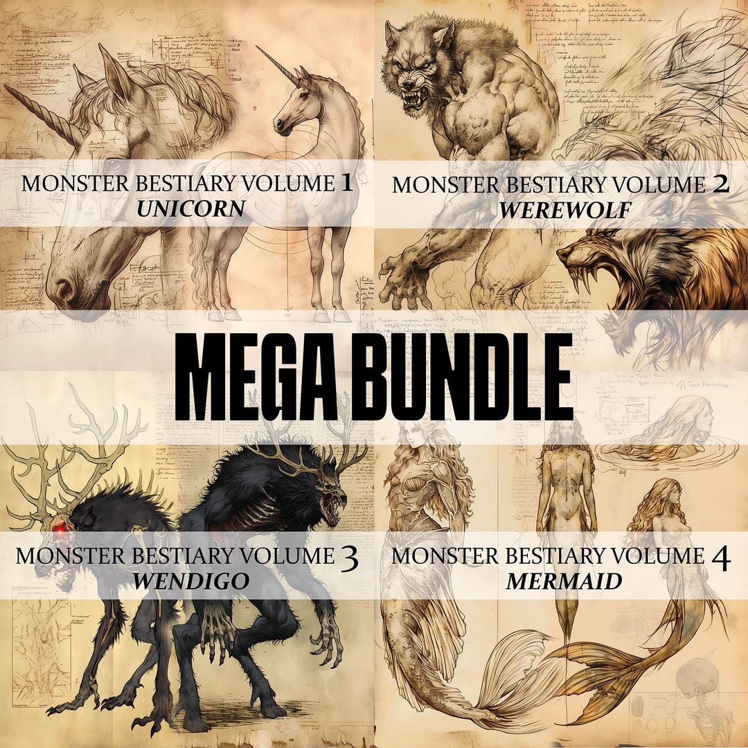 MEGA Bestiary Bundle Volume 1 to 40, Complete Mega Bestiary Bundle ...