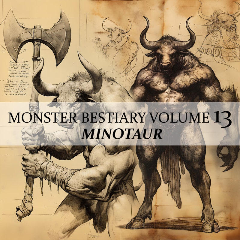 Minotaur Drawing - Etsy Israel