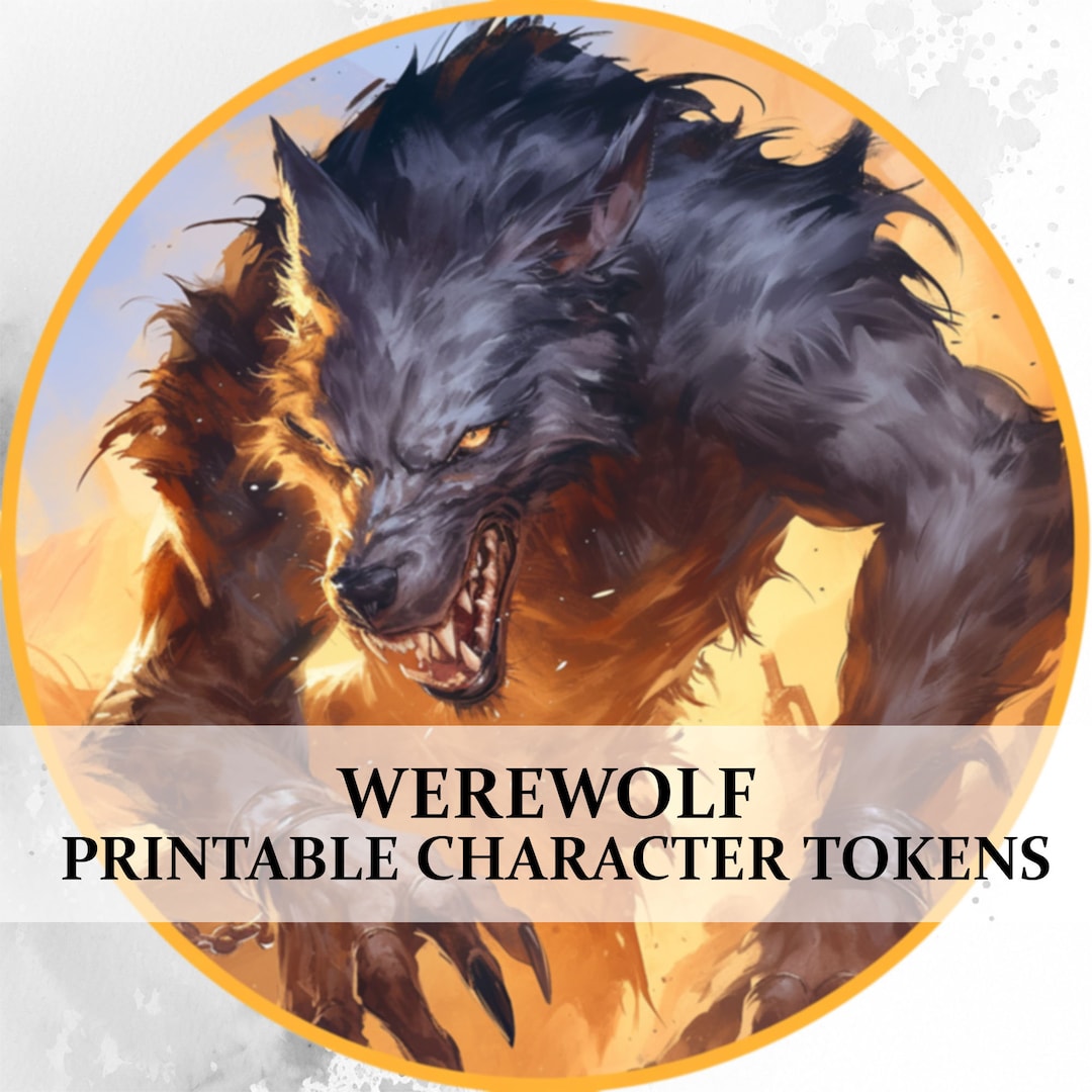 88 Werewolf Character Tokens for Dnd, Printable Male & Female Character ...