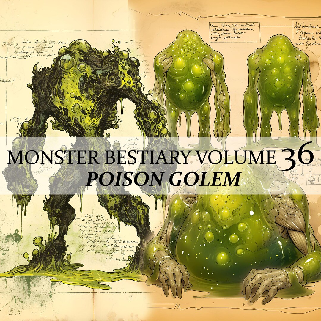 9 Page Monster Bestiary Chapter 36, Monster Encyclopedia Vol 36, 9 JPG Poison Golem Bestiary ...