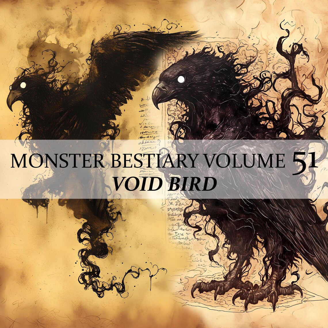 6 Page Monster Bestiary Chapter 51, Monster Encyclopedia Vol 51, 6 JPG Void Bird Bestiary ...