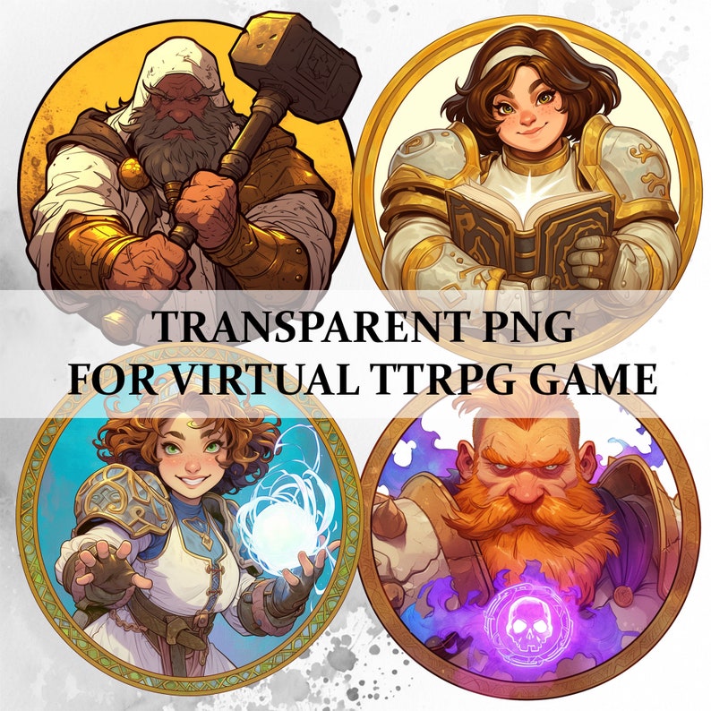 68 Dwarf Cleric Character Tokens for Dnd, Printable Male & Female ...