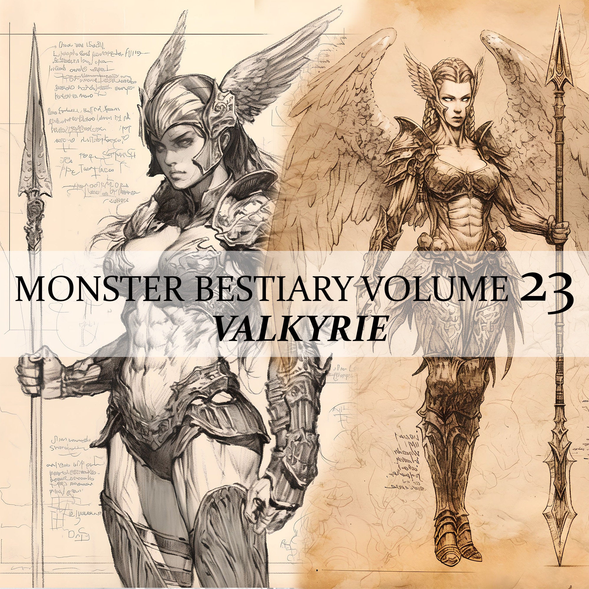 13 Page Monster Bestiary Chapter 23, Monster Encyclopedia Vol 23, 7 JPG Valkyrie Bestiary ...