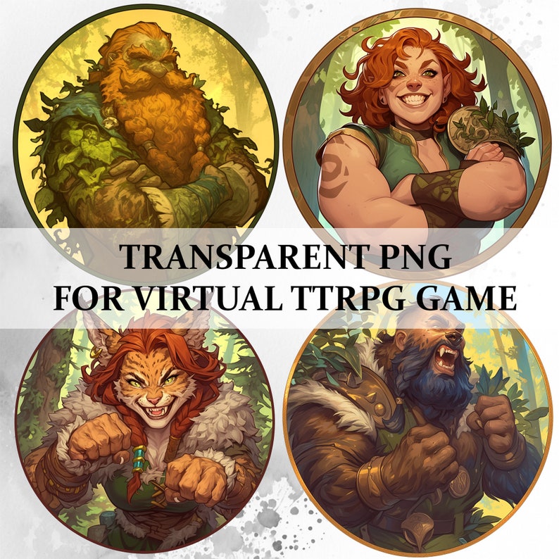 122 Dwarf Druid Character Tokens for Dnd, Printable Male & Female ...