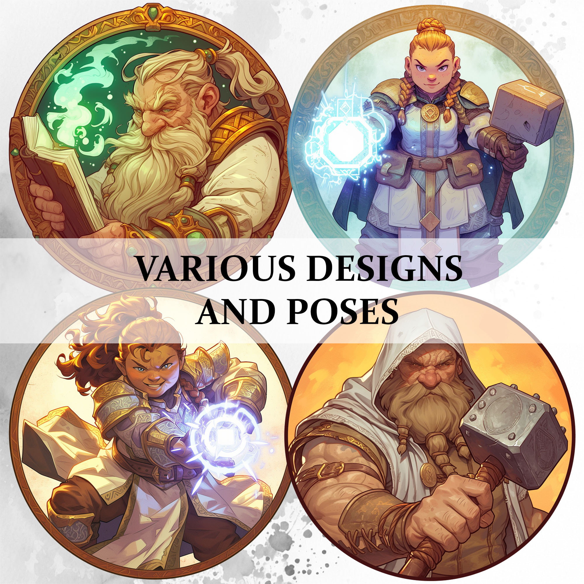 68 Dwarf Cleric Character Tokens for Dnd, Printable Male & Female ...