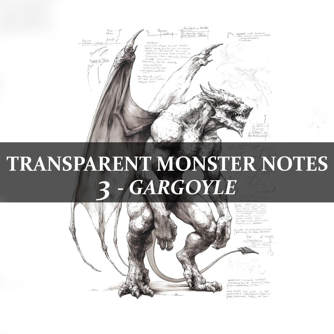 9 Page Transparent Background Monster Notes 3, Chapter 3 Gargoyle, 9 ...