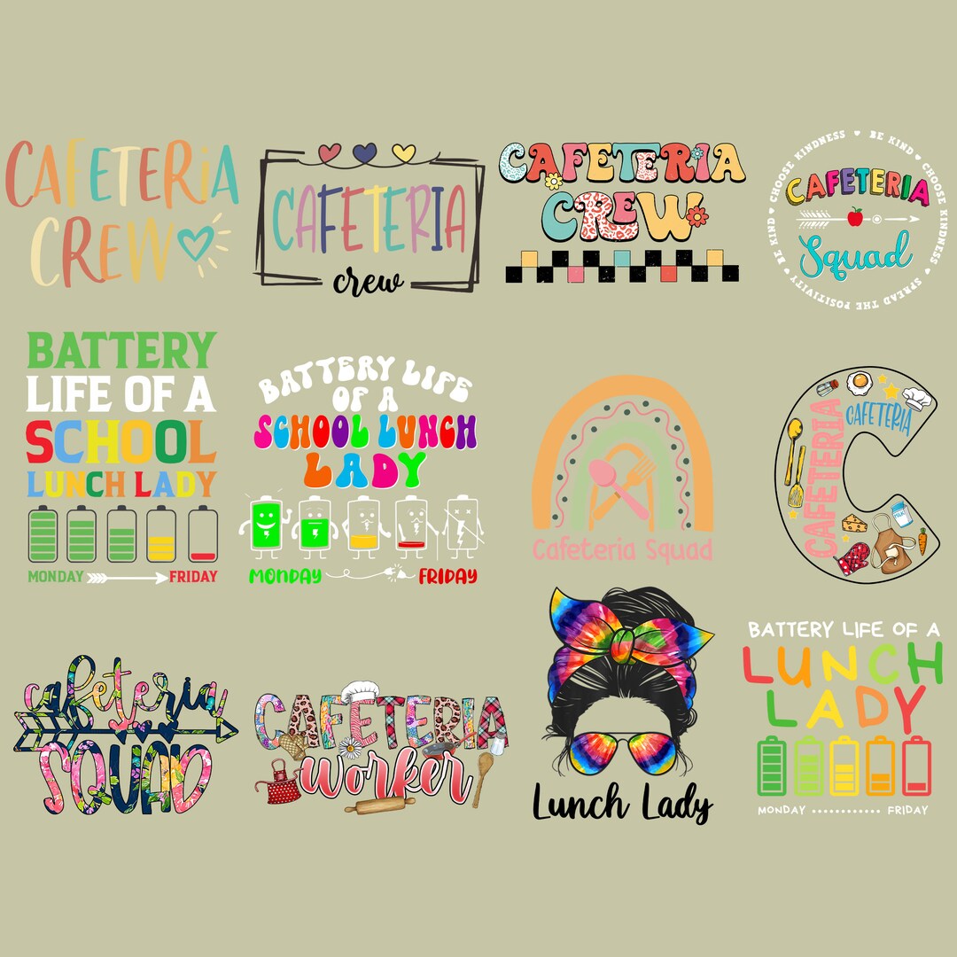 12 PNG Digital Cafeteria Crew Cafeteria Worker Appreciation - Etsy