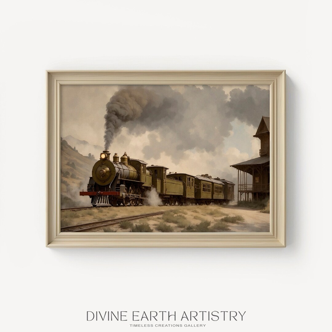 Old West Train Station Poster, Printable Wall Art, Wall Decor, Ready to ...