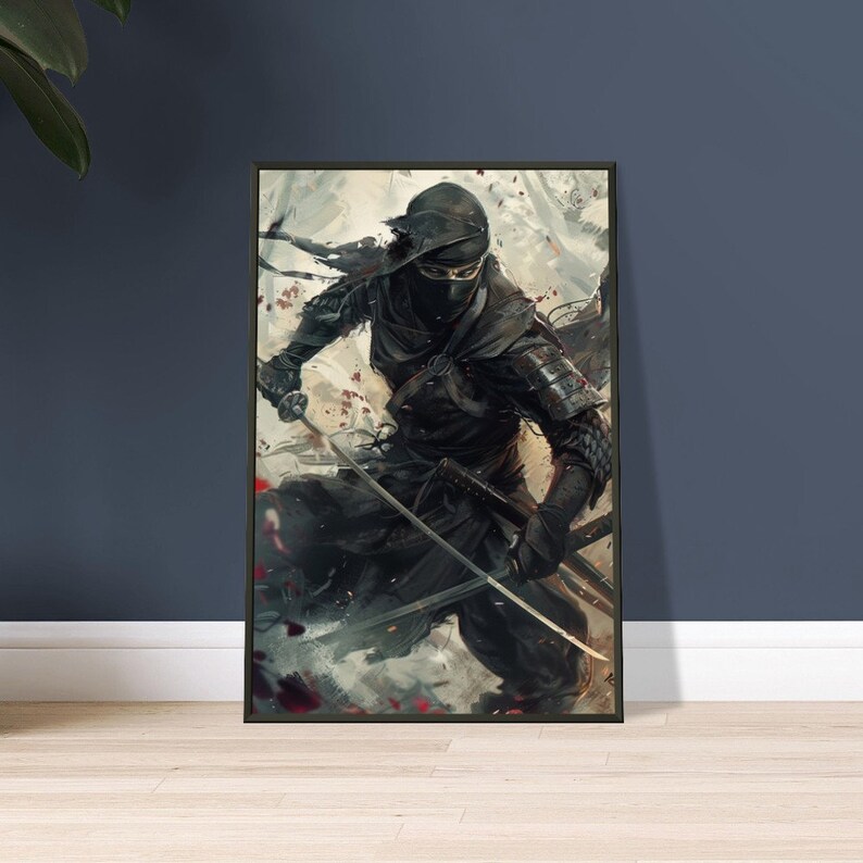 Premium Metal Framed Ninja Poster, Home Decor, Ninja, Room, Furniture ...