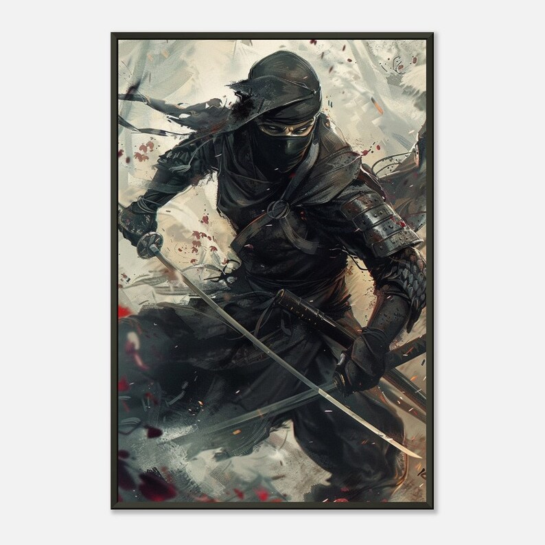 Premium Metal Framed Ninja Poster, Home Decor, Ninja, Room, Furniture ...