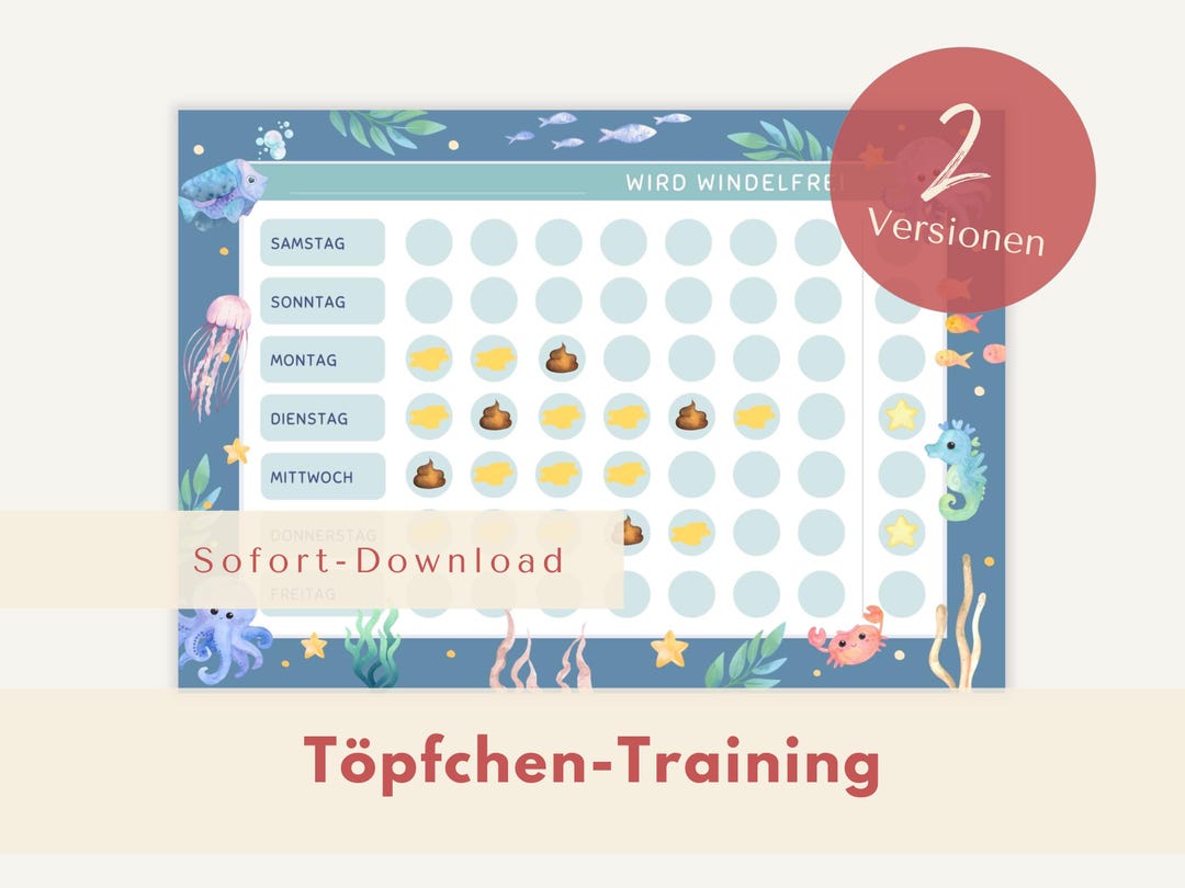 Potty Training Reward Chart | Diaper-free With Stickers | Getting Dry ...