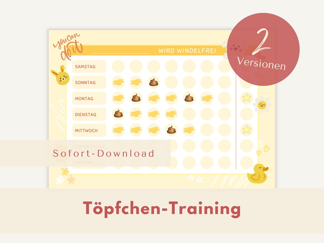 Potty Training Reward Chart | Diaper-free With Stickers | Becoming Dry ...