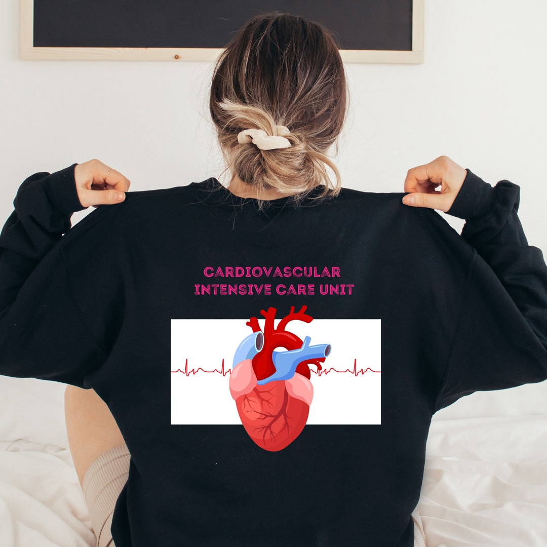 CV ICU Heart Anatomy Sweatshirt, Cardiac Care Unit Shirt, Cardiology ...