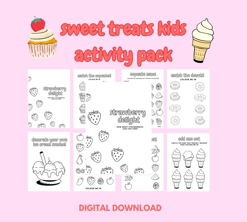 Sweet Treats Kids Activity Book - Etsy