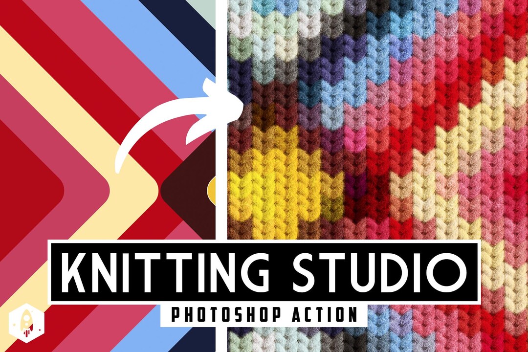 Knitting Effect Photoshop Action: Realistic Knitted Texture (instant ...