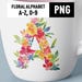Watercolor Floral Alphabet PNG | Flower Letters & Numbers | A-Z, 0-9 ...