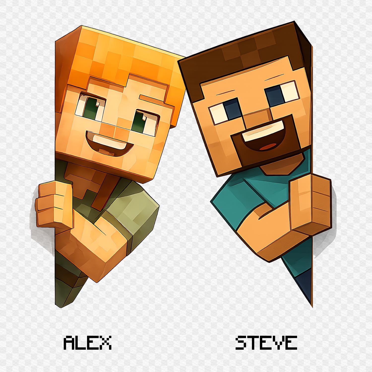 12 Peeking Minecraft Characters PNG – Minecraft Game Clipart ...