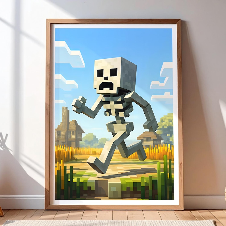 6 Minecraft Wall Art | Block Pixel Art Poster for Bedroom & Gaming Room ...
