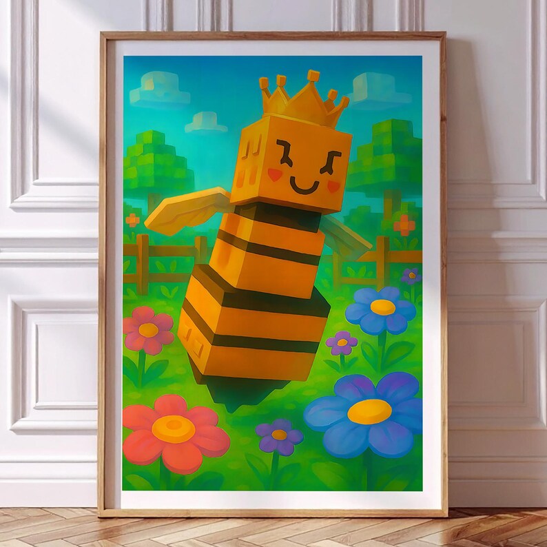 Roblox Queen Bee Poster: Grow A Garden Pet Illustration (digital ...