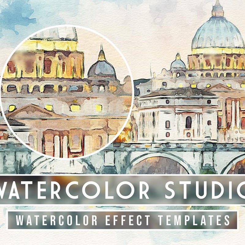 Watercolor Template Ps - Etsy