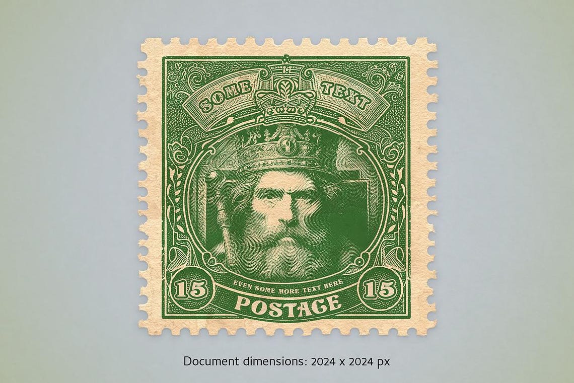 Editable Postage Stamp Template – Vintage Engraving Effect, Photoshop ...