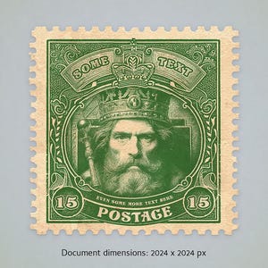 Editable Postage Stamp Template – Vintage Engraving Effect, Photoshop ...