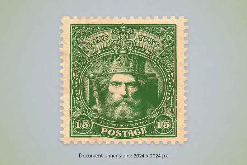 Editable Postage Stamp Template – Vintage Engraving Effect, Photoshop ...