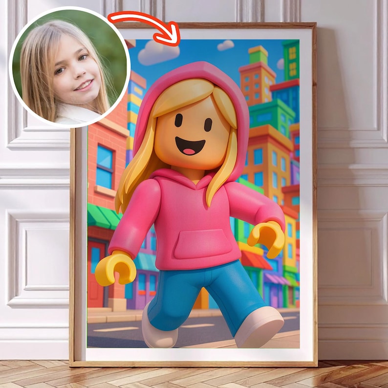 Custom Roblox Portrait: Personalized Gamer Art, Digital Download - Etsy