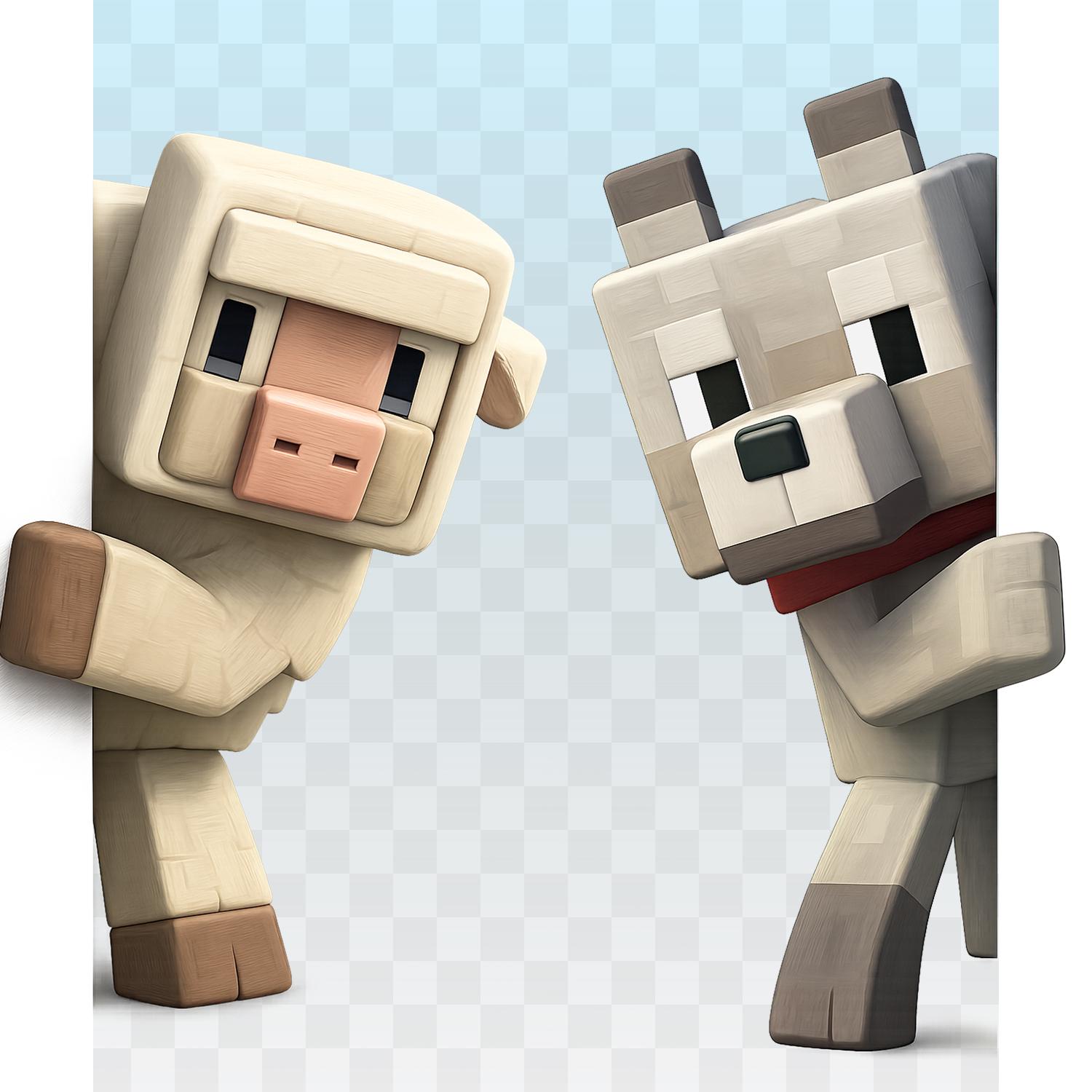 Peeking Game Characters Clipart: Blocky Pixel Art PNG (digital Download ...