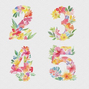 Watercolor Floral Alphabet PNG | Flower Letters & Numbers | A-Z, 0-9 ...