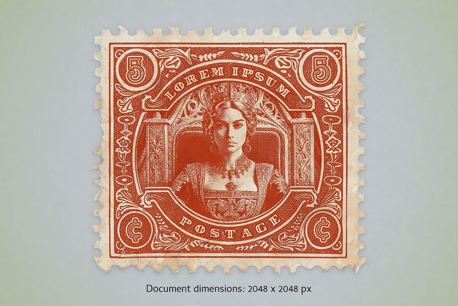 Editable Postage Stamp Template – Vintage Engraving Effect, Photoshop ...