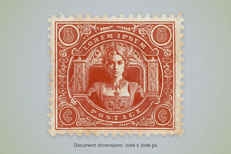 Editable Postage Stamp Template – Vintage Engraving Effect, Photoshop ...