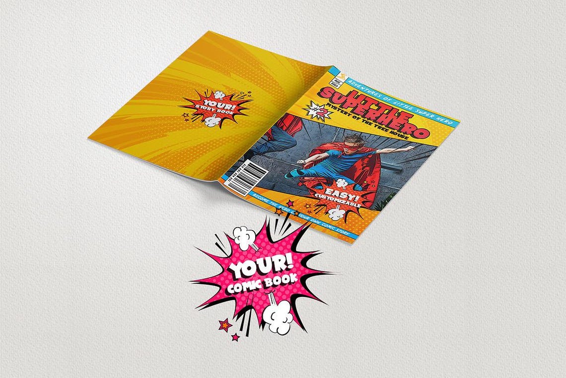 Comic Book Maker Templates: Halftone Effect, Ready to Print (PSD, A5 ...