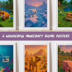 Minecraft Biome Pixel Art Print Set – Gamer Room Decor (digital ...