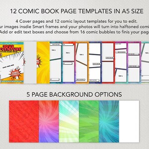 Comic Book Maker Templates: Halftone Effect, Ready to Print (PSD, A5 ...