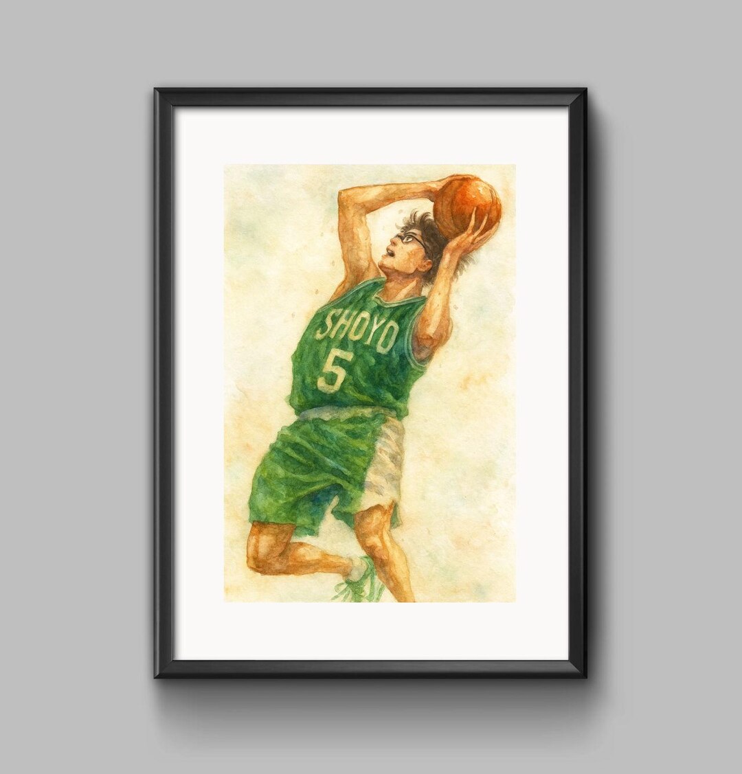 Slam Dunk Inspired A4 Watercolor Poster Print - Custom Fan Made Fan Art ...