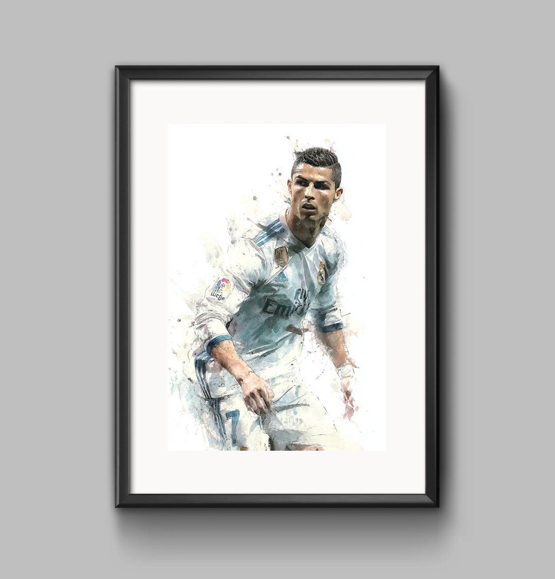 CR7 Ronaldo Inspired Watercolor A4 Poster Print - Custom Fan Made Fan ...