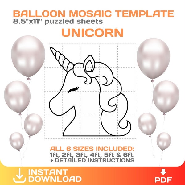 Unicorn Template - Etsy