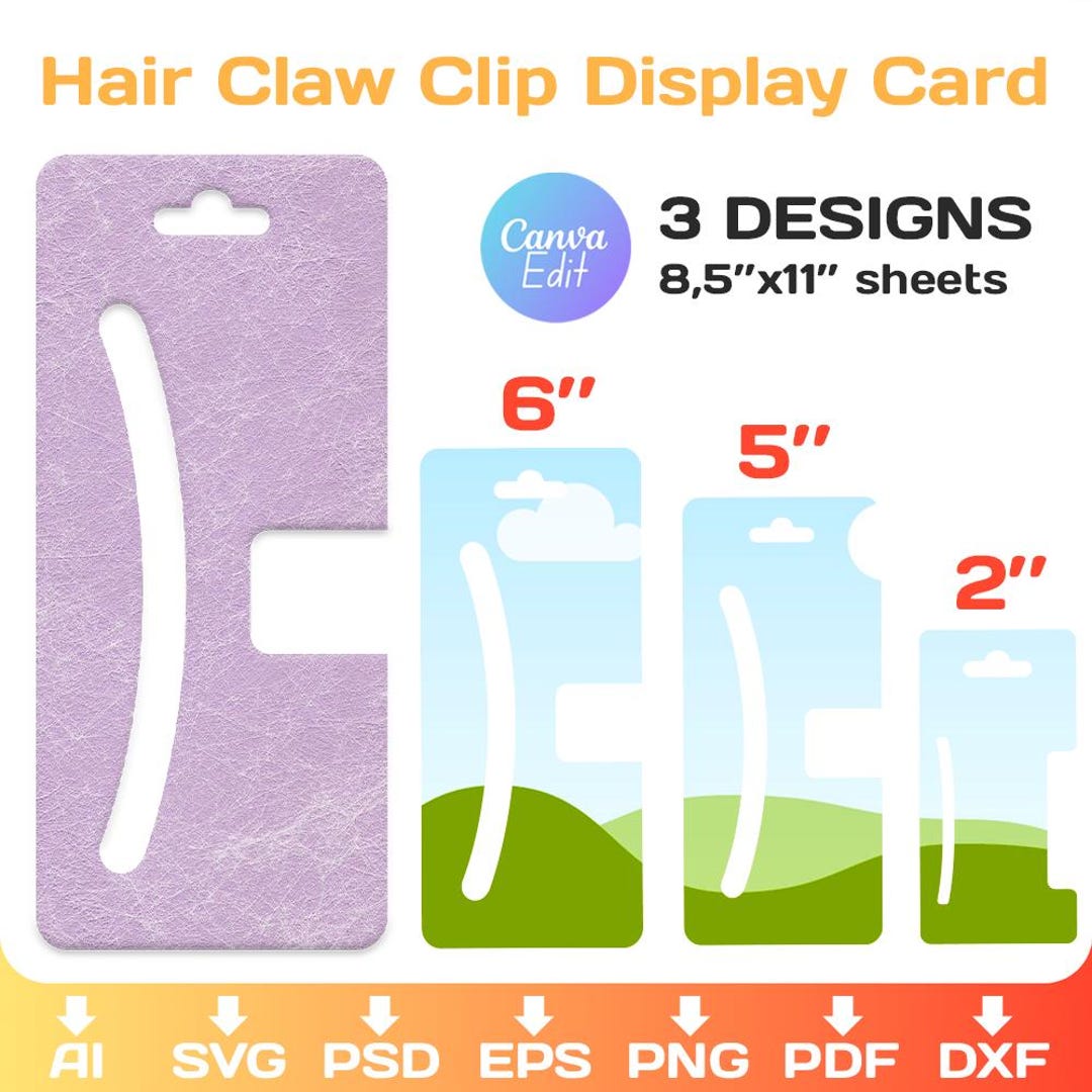 Hair Claw Clip Display Card Template, Bundle, Dxf, Svg, Laser Cut File ...